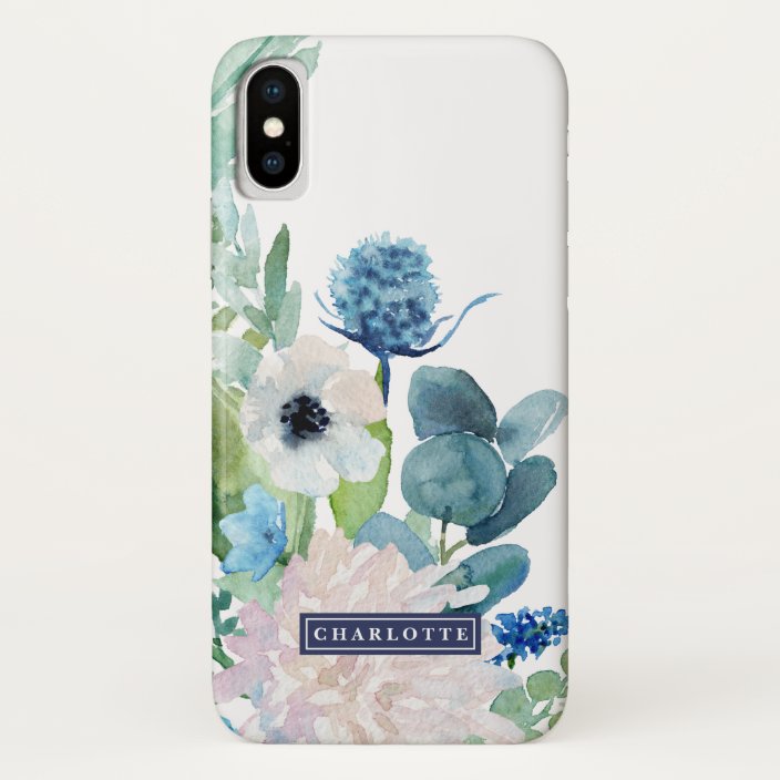 Classic White Flowers Custom Name Case-Mate iPhone Case | Zazzle.com