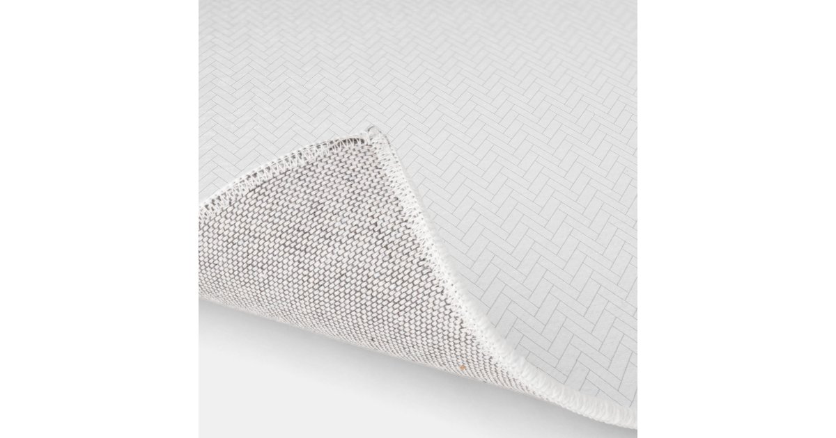 Classic White Gray Herringbone Pattern Rug | Zazzle