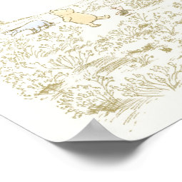 Classic Winnie the Pooh and Pals Line Art Nursery Poster | Zazzle