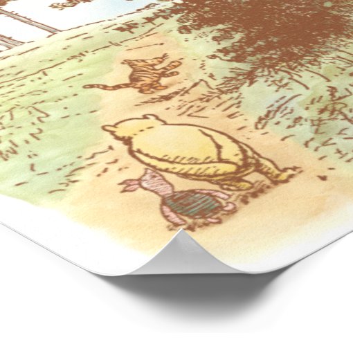 Classic Winnie the Pooh and Pals Nursery Poster | Zazzle