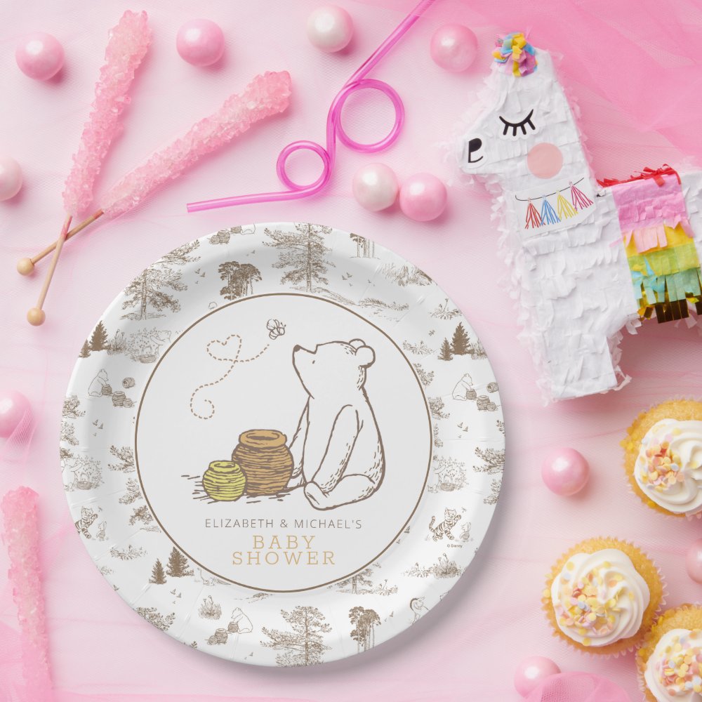 Classic Winnie the Pooh Baby Shower Paper Plates sold by Rosalynd ...