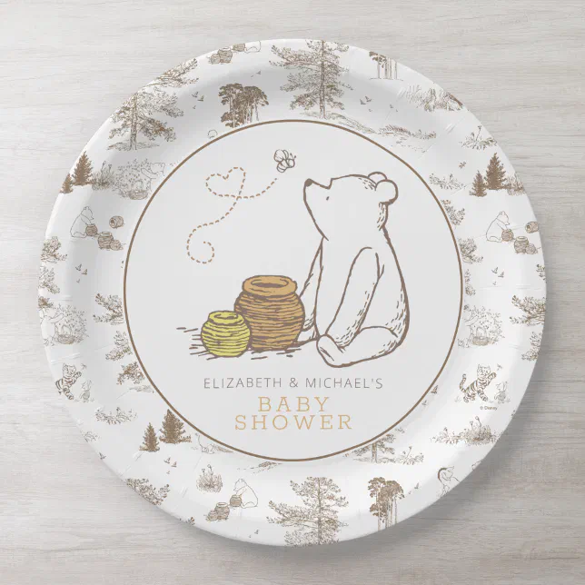 Classic Winnie the Pooh Baby Shower Paper Plates | Zazzle