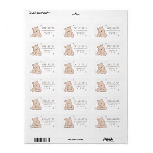 Classic Winnie the Pooh Birthday Label | Zazzle