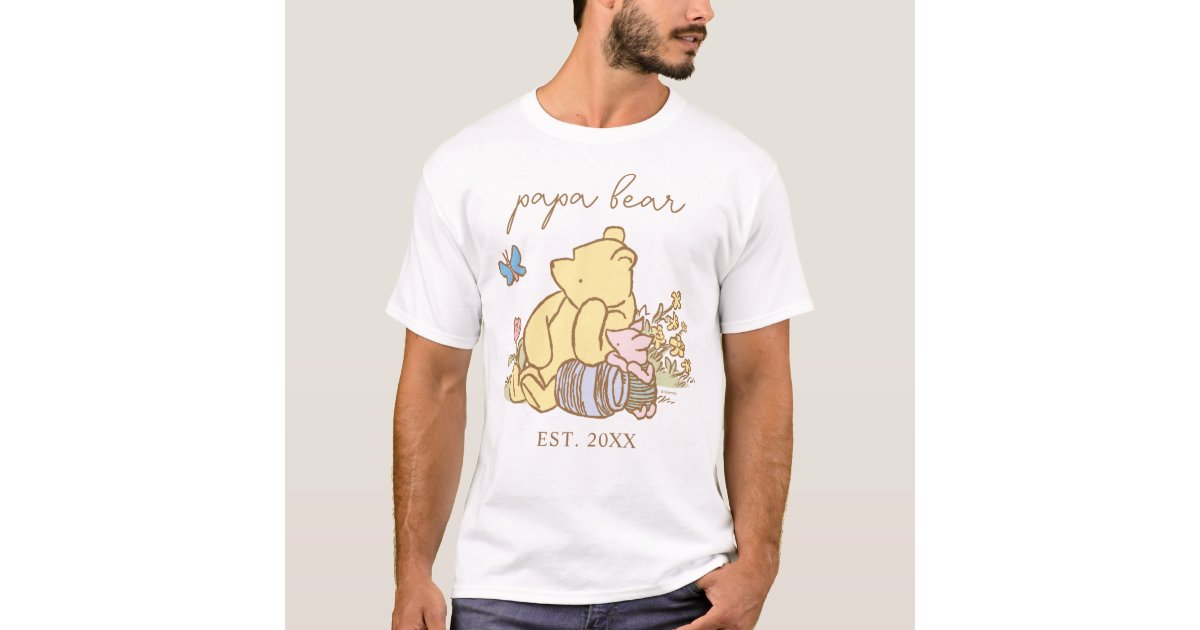 Classic Winnie the Pooh | Papa Bear - New Dad T-Shirt | Zazzle