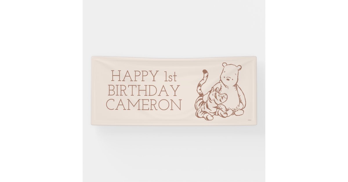 Classic Winnie the Pooh & Tigger First Birthday Banner | Zazzle