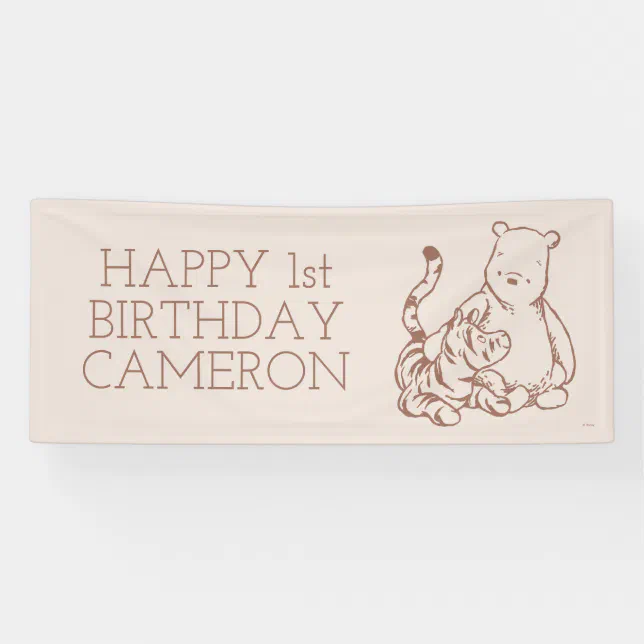 Classic Winnie the Pooh & Tigger First Birthday Banner | Zazzle