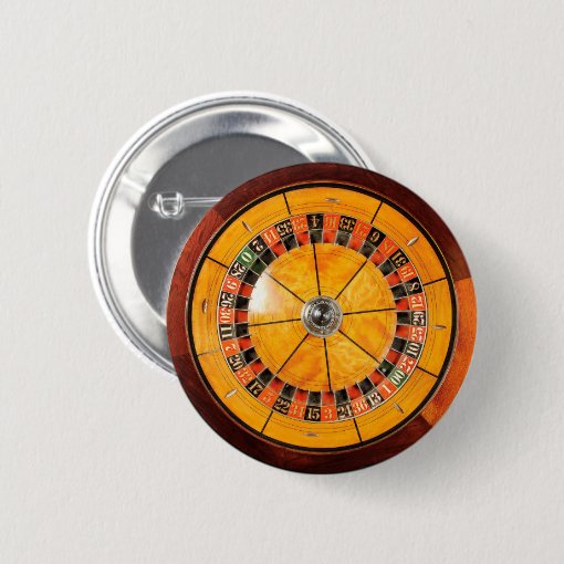Classic Wooden Roulette Wheel Button | Zazzle