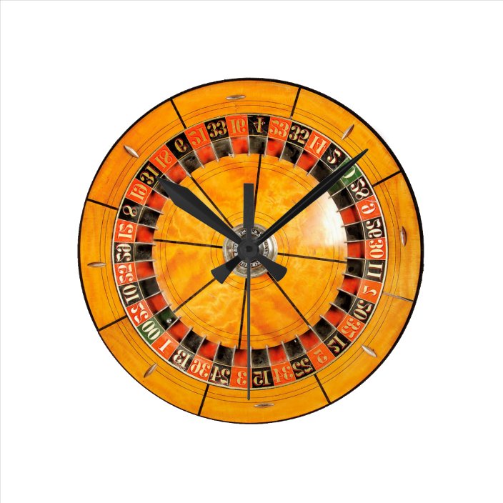Classic Wooden Roulette Wheel Novelty Clock | Zazzle.com