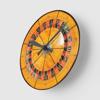 Classic Wooden Roulette Wheel Novelty Clock | Zazzle