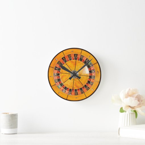 Classic Wooden Roulette Wheel Novelty Clock | Zazzle