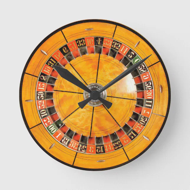 Classic Wooden Roulette Wheel Novelty Clock | Zazzle