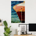 Classic wooden speed boat bow poster | Zazzle