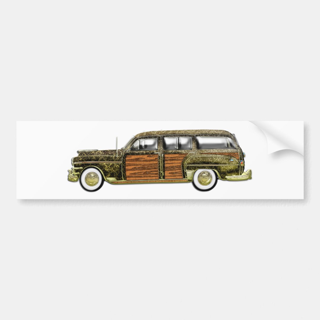 Classic Woody Station wagon Bumper Sticker | Zazzle