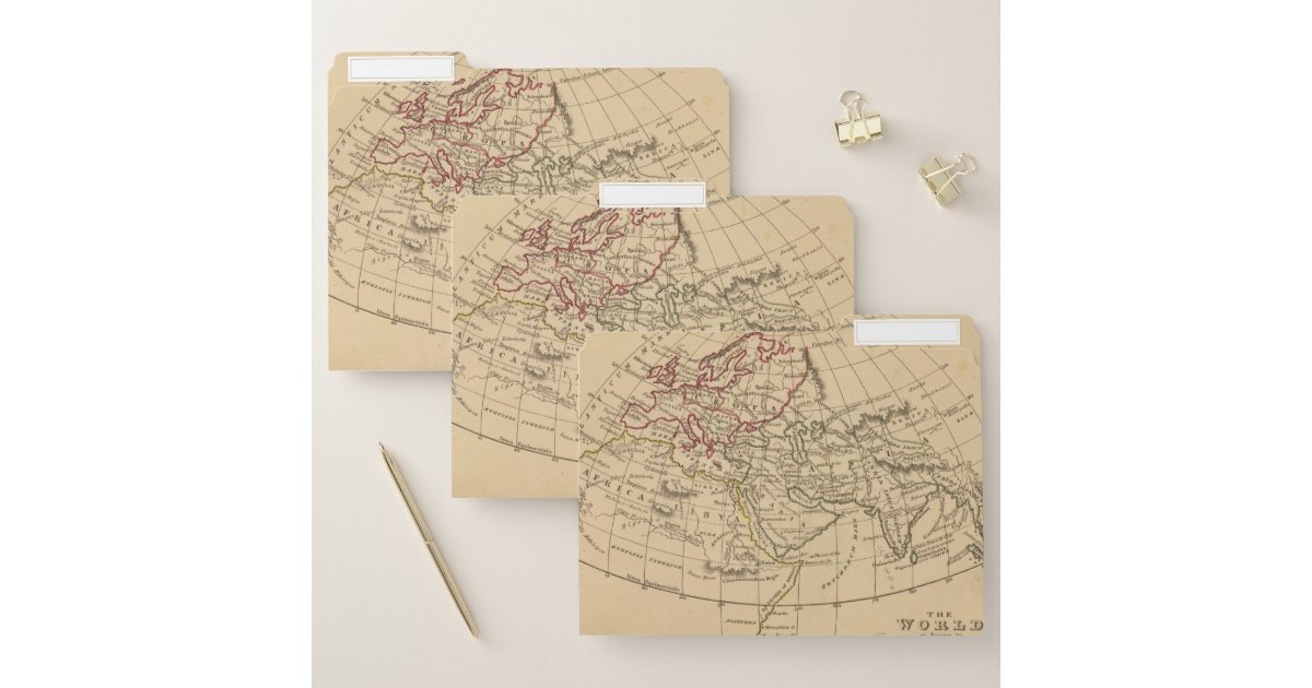 Classic World Map File Folder | Zazzle