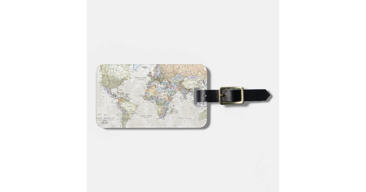 Classic World Map Luggage Tag | Zazzle