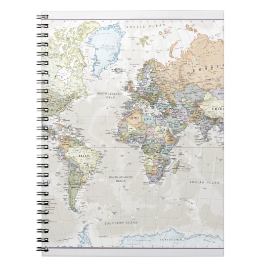 Classic World Map Notebook | Zazzle.com