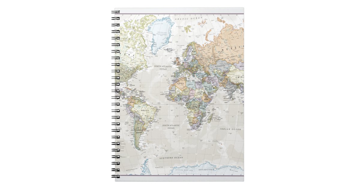 Classic World Map Notebook | Zazzle
