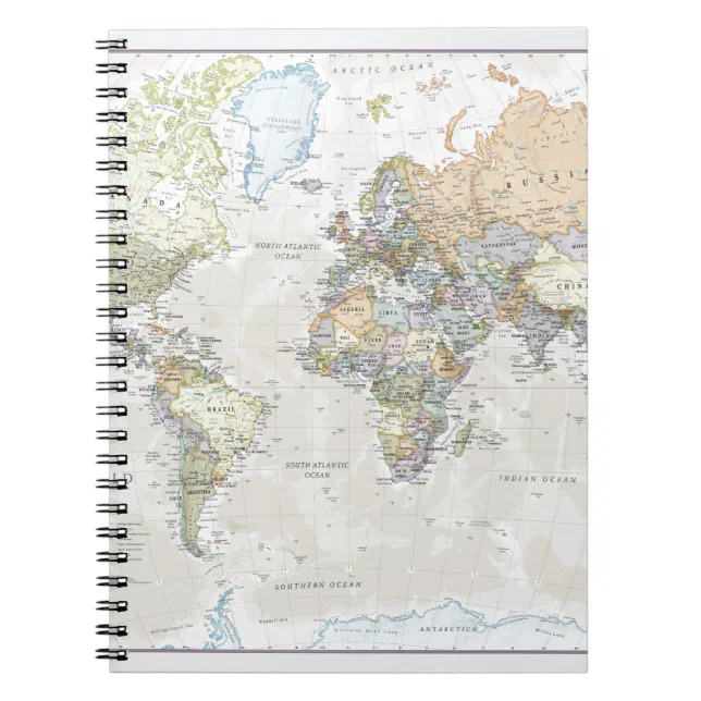 Classic World Map Notebook | Zazzle