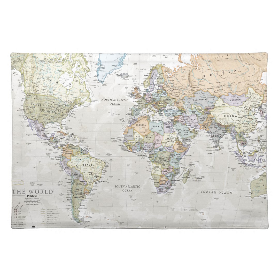 Classic World Map Placemat | Zazzle