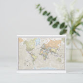 Classic World Map Postcard | Zazzle