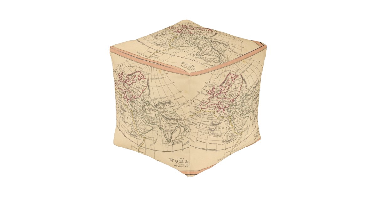 Classic World Map Pouf | Zazzle