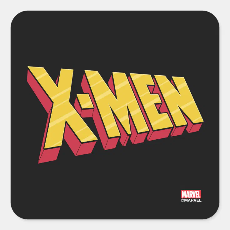 Classic X-Men | Red & Gold X-Men Logo Square Sticker | Zazzle