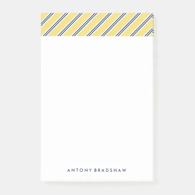 Classic Yellow and Blue Stripes Post-it Notes | Zazzle