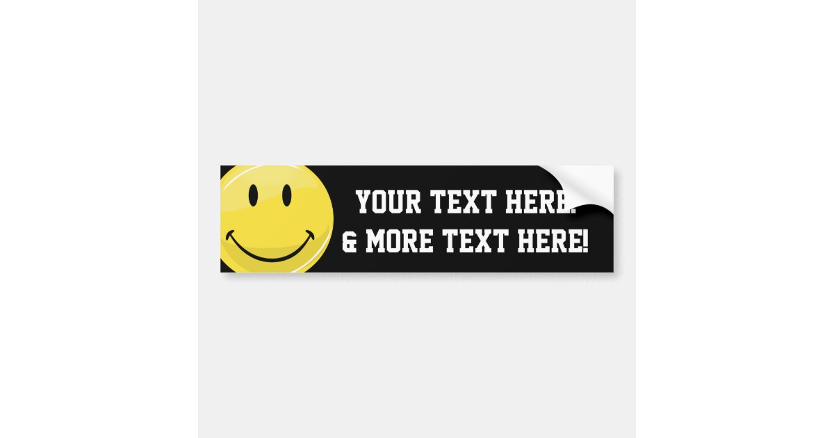 Classic Yellow Happy Face Bumper Sticker | Zazzle