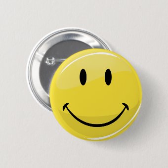 Classic Yellow Happy Face Pinback Button | Zazzle