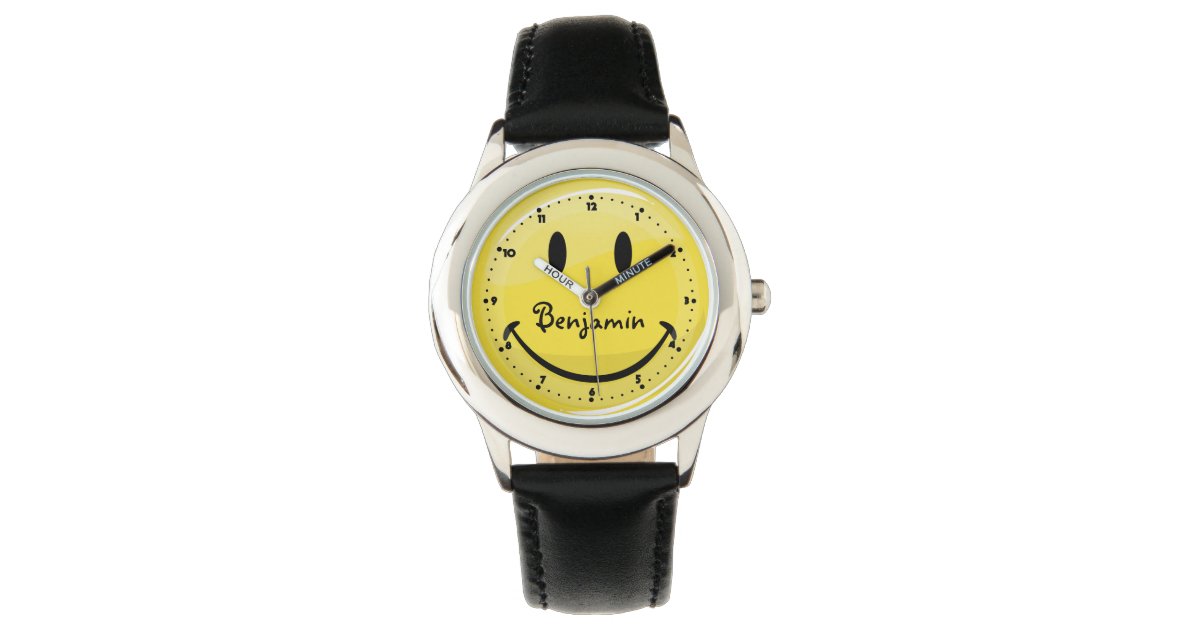 Classic Yellow Happy Face Watch | Zazzle