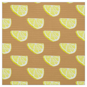Lemon slice yellow fruits fabric | Zazzle