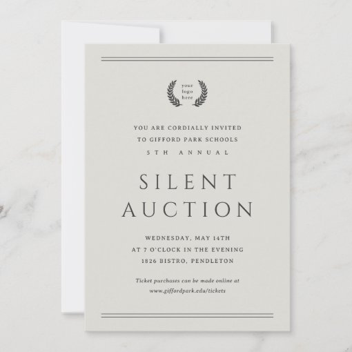 Classic Your Logo Here Business Silent Auction Invitation | Zazzle