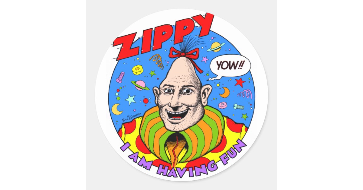 Classic Zippy "Yow" sticker | Zazzle