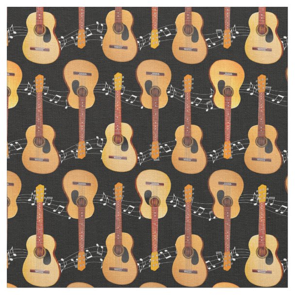 Guitar Fabric - Dark | Zazzle