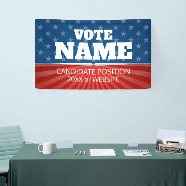 Classical Campaign - iconic stars white type Banner | Zazzle