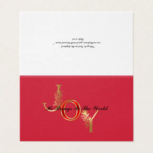 Classical Christian Christmas Joy Message Greeting | Zazzle