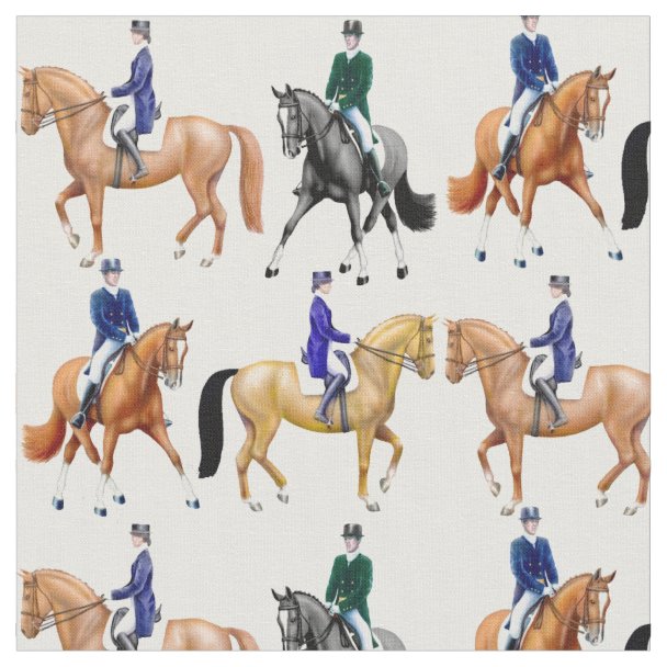 Show Jumping Horse Equestrian Fabric | Zazzle