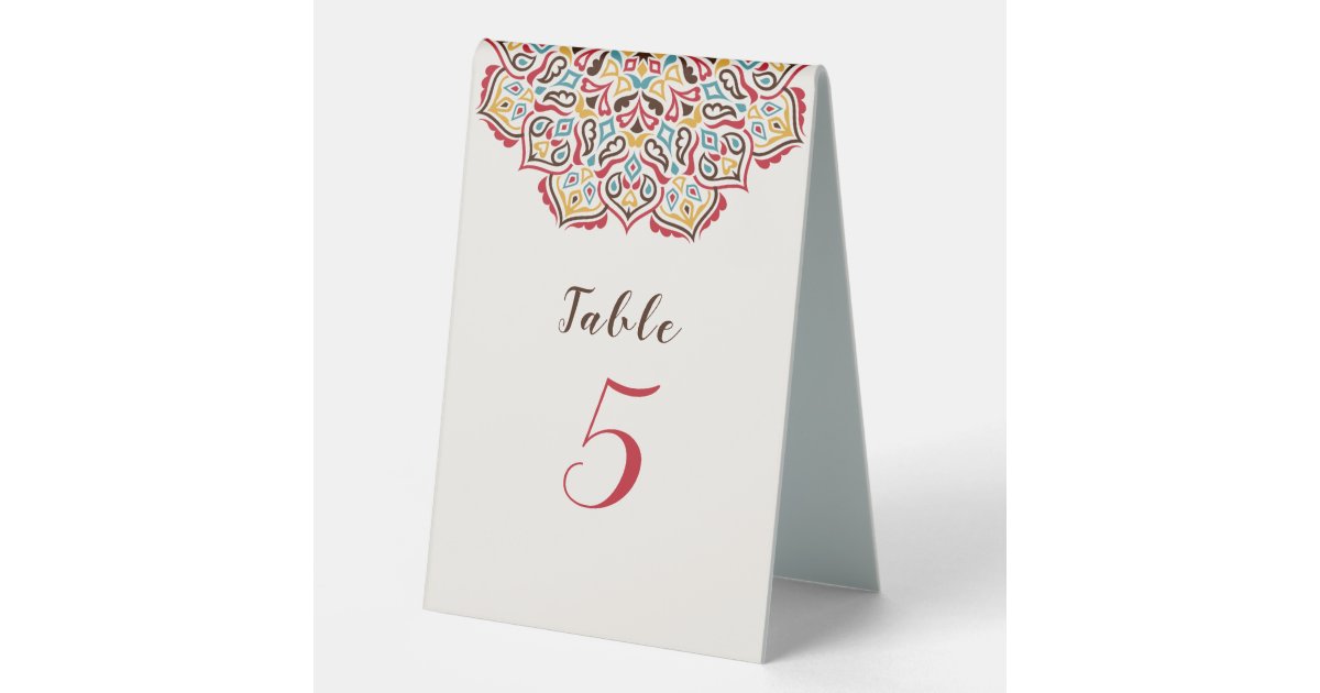Classical Geometric Mandala Pattern Wedding Table Tent | Zazzle