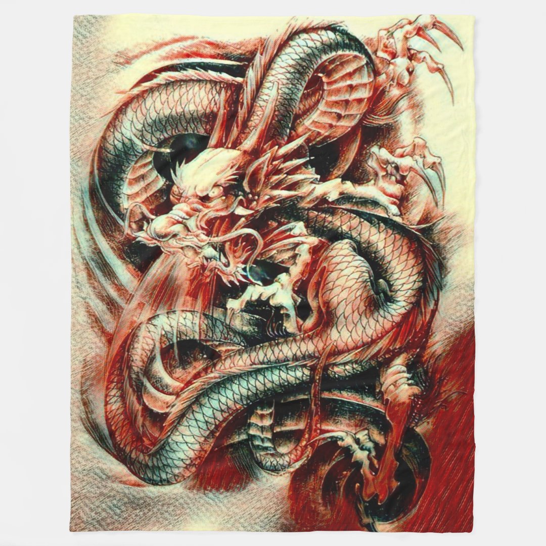 Classical Great Samurai Dragon Spirit Acrylic Fleece Blanket | Zazzle