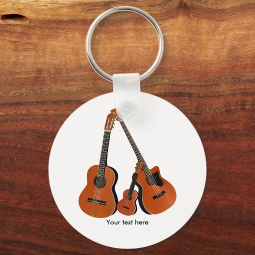 Classical Guitar Acoustic Bass and Ukulele Keychain | Zazzle
