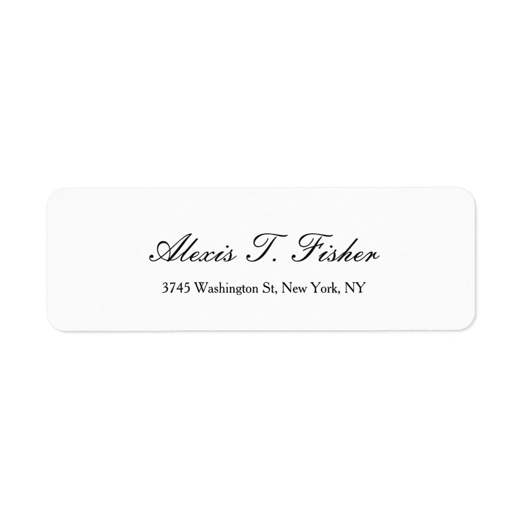 Classical Handwriting Plain Simple White Label | Zazzle
