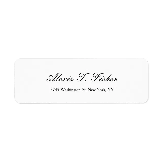 Classical Handwriting Plain Simple White Label | Zazzle