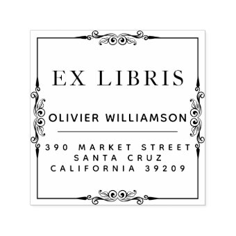 Classical Masculine Frame Ex Libris Bookplate Self-inking Stamp | Zazzle