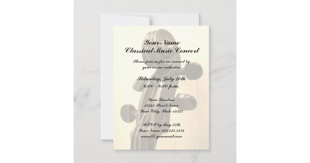 Classical music concert party invitation template | Zazzle