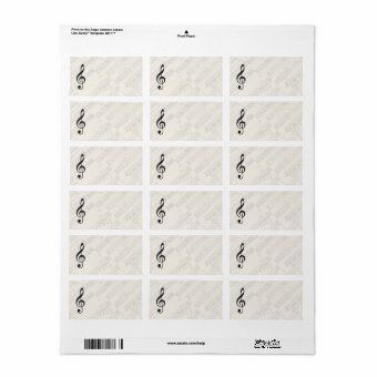 Classical Music Sheet | Blank Address Label | Zazzle