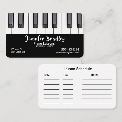 Classical Piano Teacher Business Cards | Zazzle