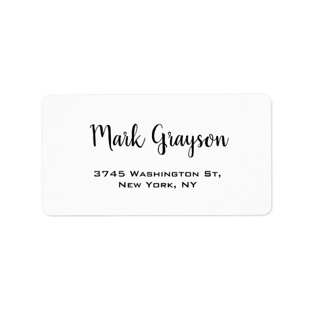 Classical Retro Stylish Handwritten Plain Elegant Label | Zazzle
