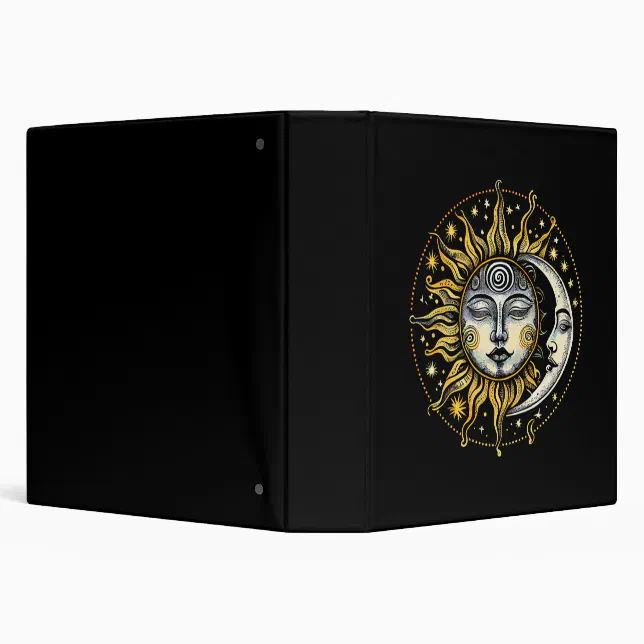 Classical style Sun&Moon&Star Divination Astrology 3 Ring Binder | Zazzle