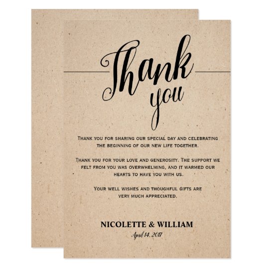 CLASSICAL THANK YOU CARD - KRAFT PAPER | Zazzle.com