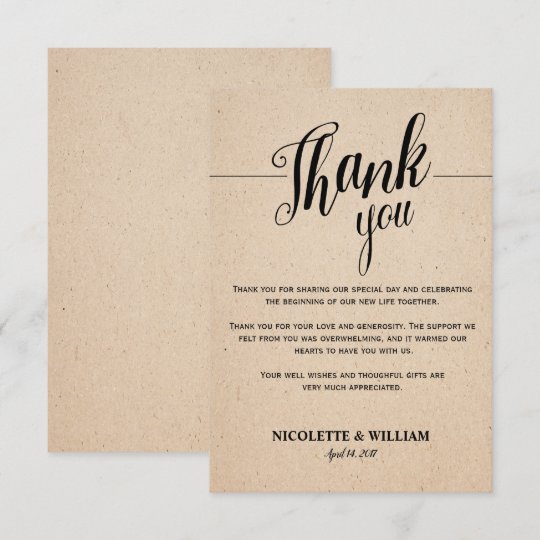CLASSICAL THANK YOU CARD - KRAFT PAPER | Zazzle.com